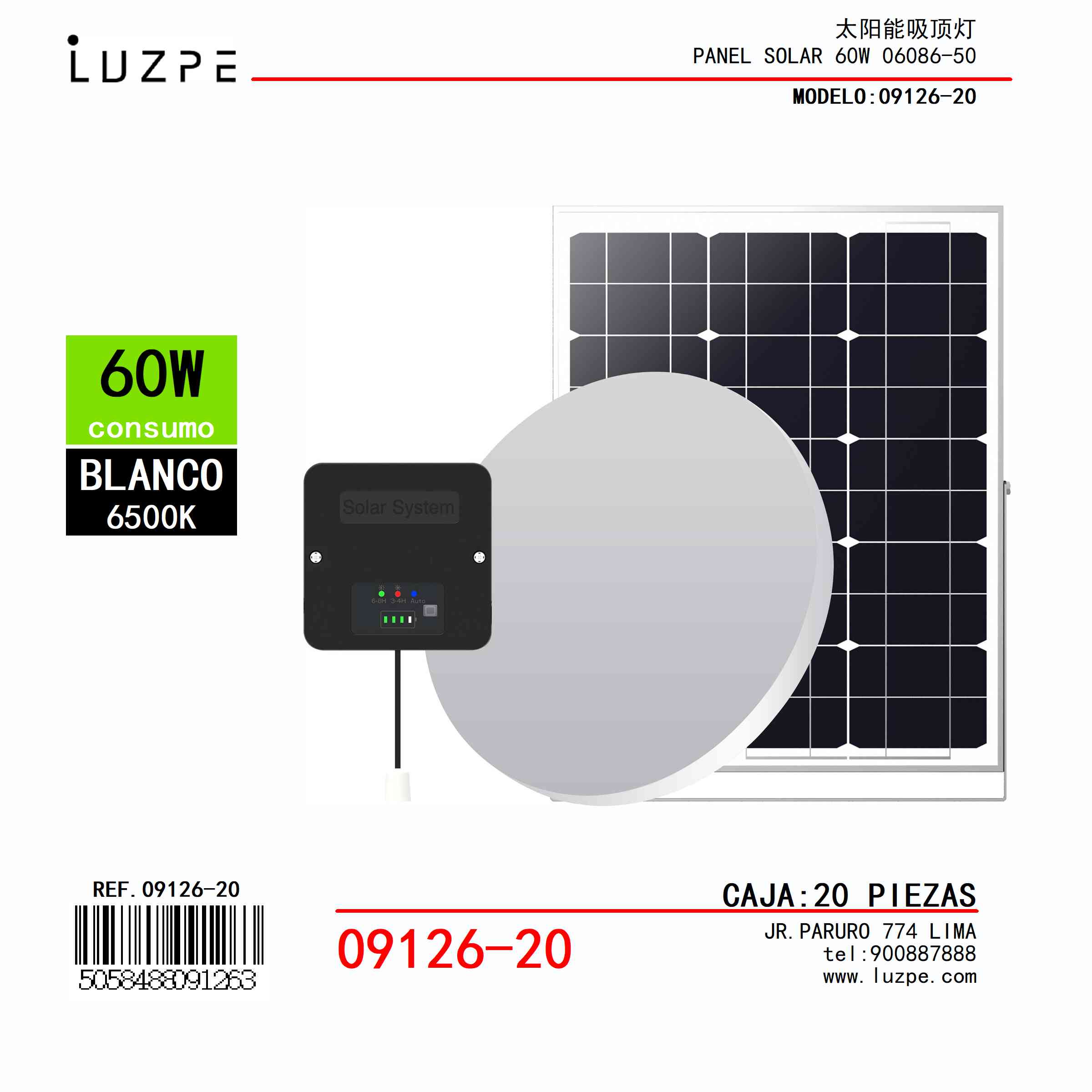 Panel Solar 60W - Luzpe
